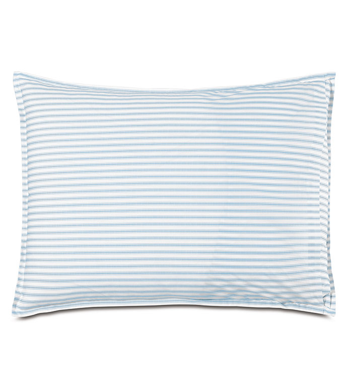 Blass Ticking Queen Sham In Sky | Eastern Accents