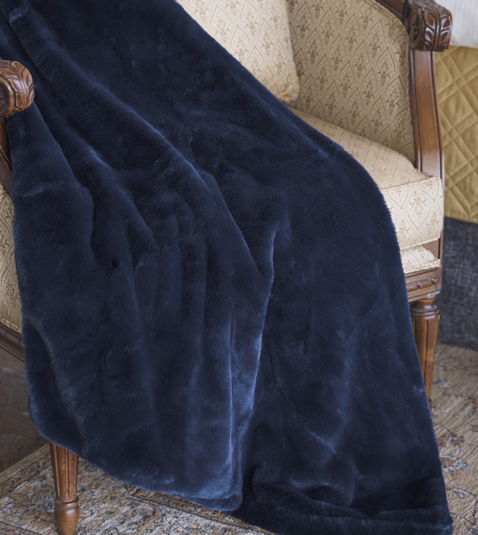 Fur Navy Throw | Eastern Accents