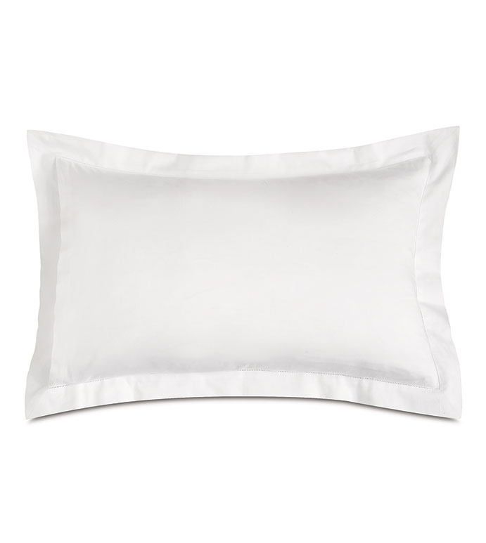 Deluca Sateen Queen Sham In White | Eastern Accents