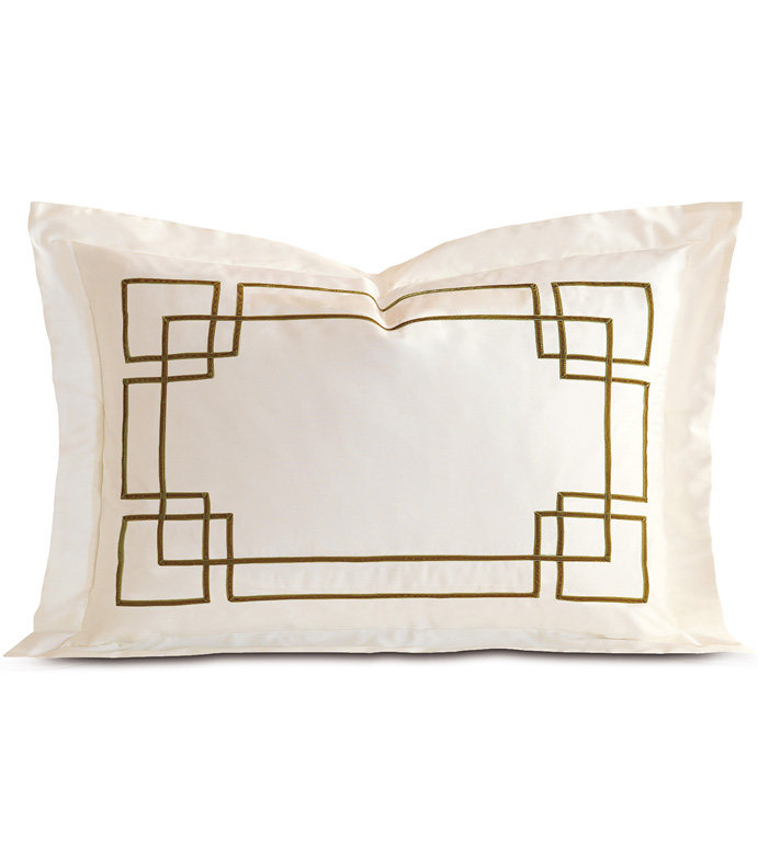 Grafico Ecru/oliva Queen Sham | Eastern Accents