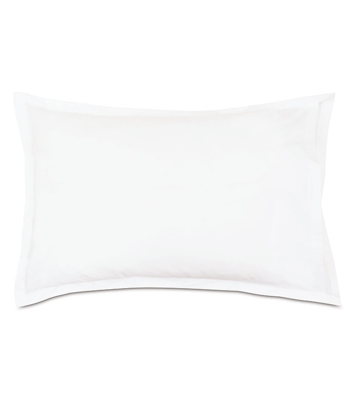 Tessa Satin Stitch Queen Sham In White/white | Eastern Accents