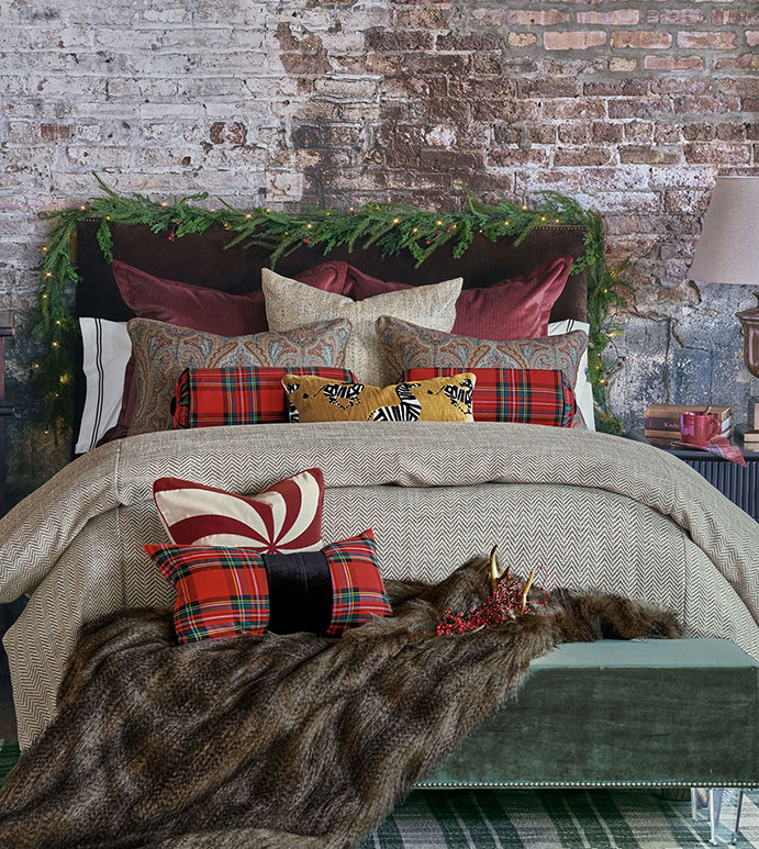 Tenenbaum Plaid Cuffed Decorative Pillow | Eastern Accents