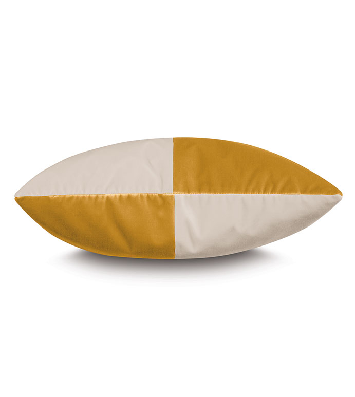 Uma Colorblock Decorative Pillow In Mustard - 20x20 | Eastern Accents