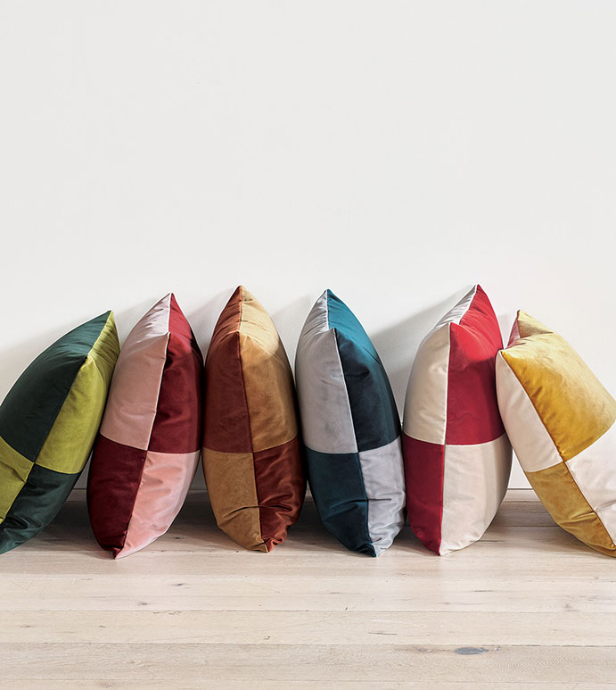 Uma Colorblock Decorative Pillow In Mustard - 20x20 | Eastern Accents