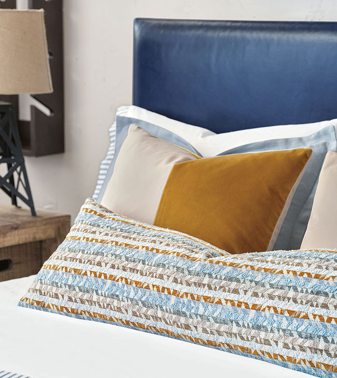 Uma Colorblock Decorative Pillow In Mustard - 20x20 | Eastern Accents