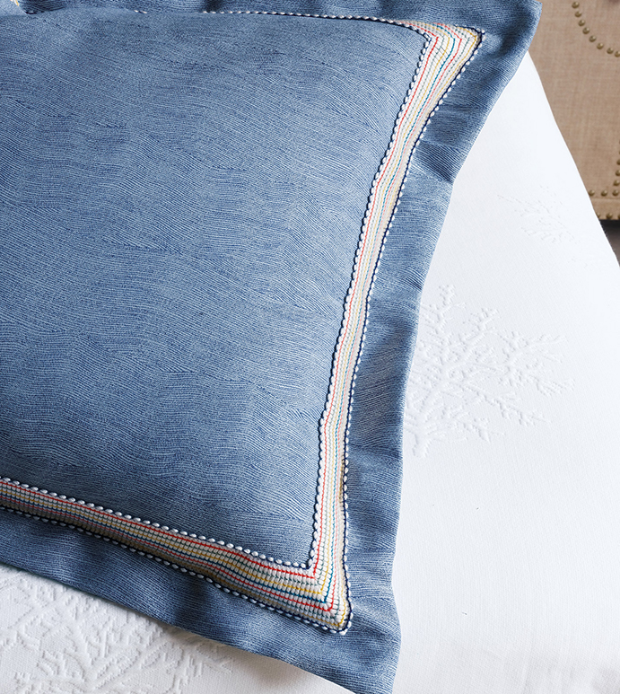 Paloma Woven Standard Sham In Blue | Eastern Accents