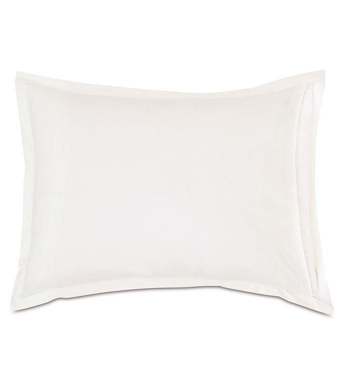 Tessa Satin Stitch Standard Sham In Ivory/sable | Eastern Accents