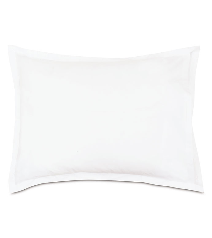 Tessa Satin Stitch Standard Sham In White/bisque | Eastern Accents