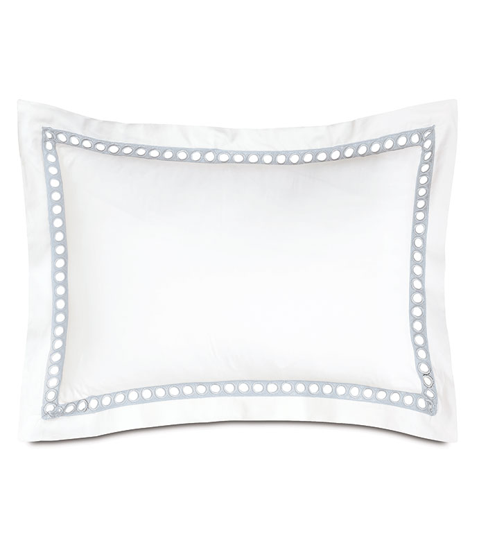 Celine Lace Standard Sham In Silver | Eastern Accents