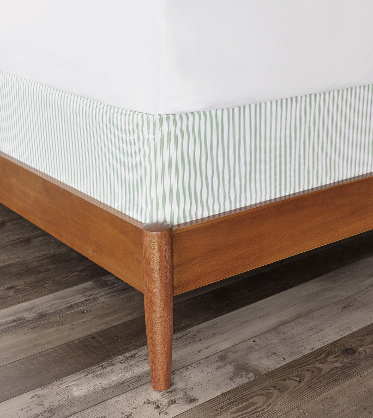 Blass Ticking Box Spring Cover In Leaf | Eastern Accents