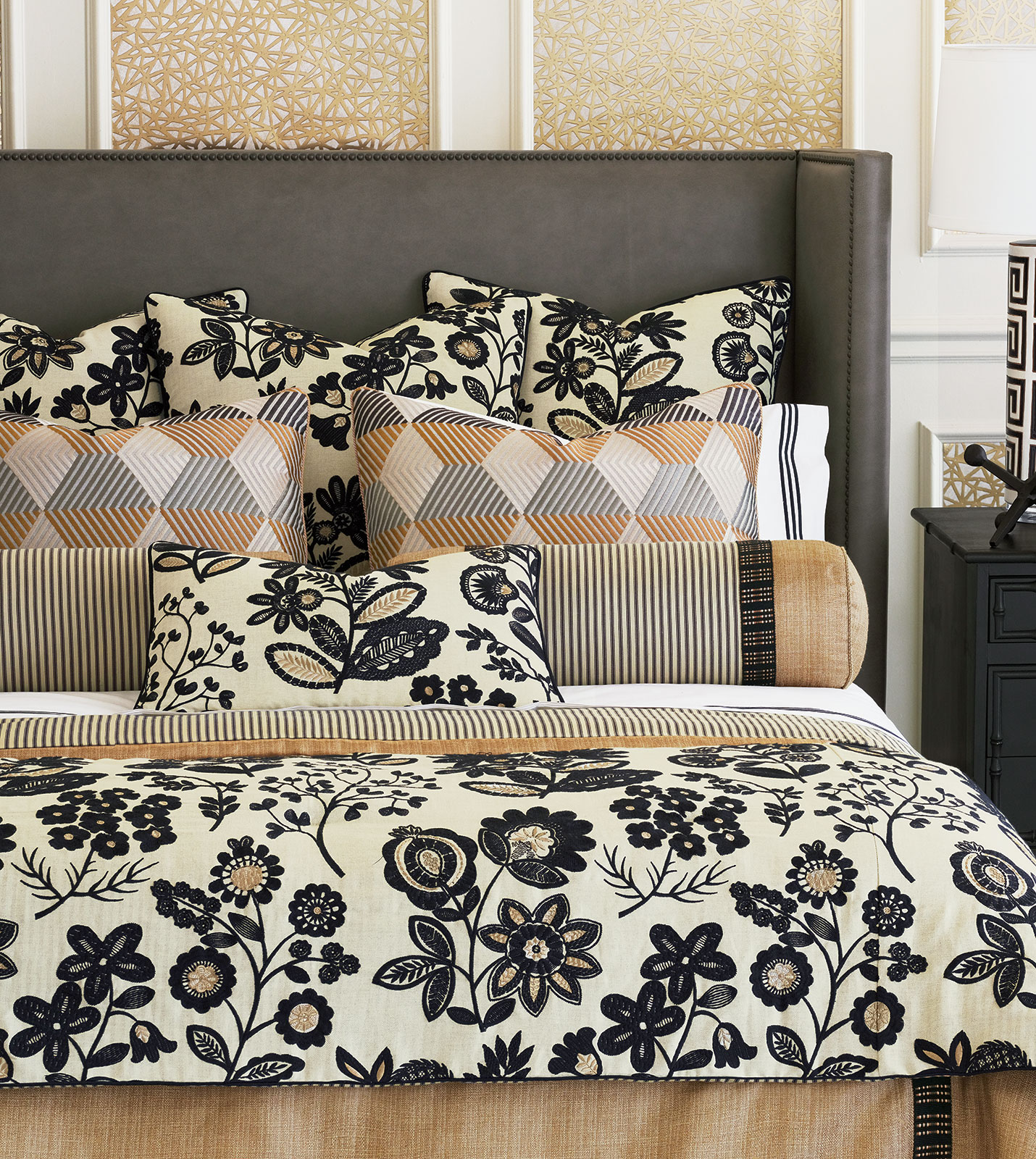 Lars Embroidered Petite Euro Sham | Eastern Accents