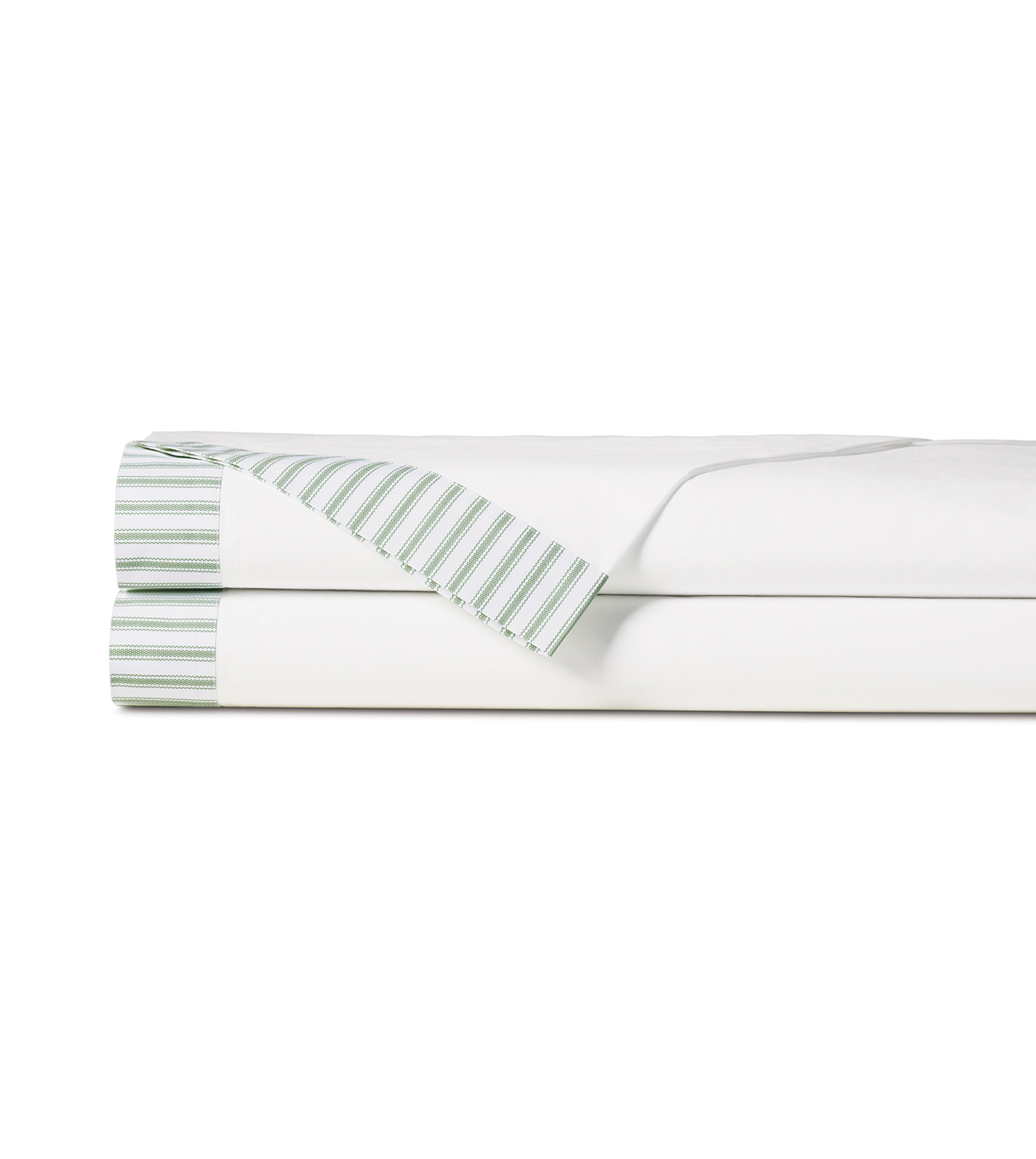 Blass Ticking Flat Sheet In Leaf | Eastern Accents