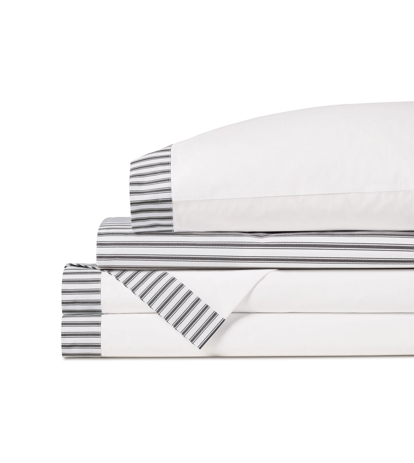 Blass Ticking Sheet Set In Black | Eastern Accents