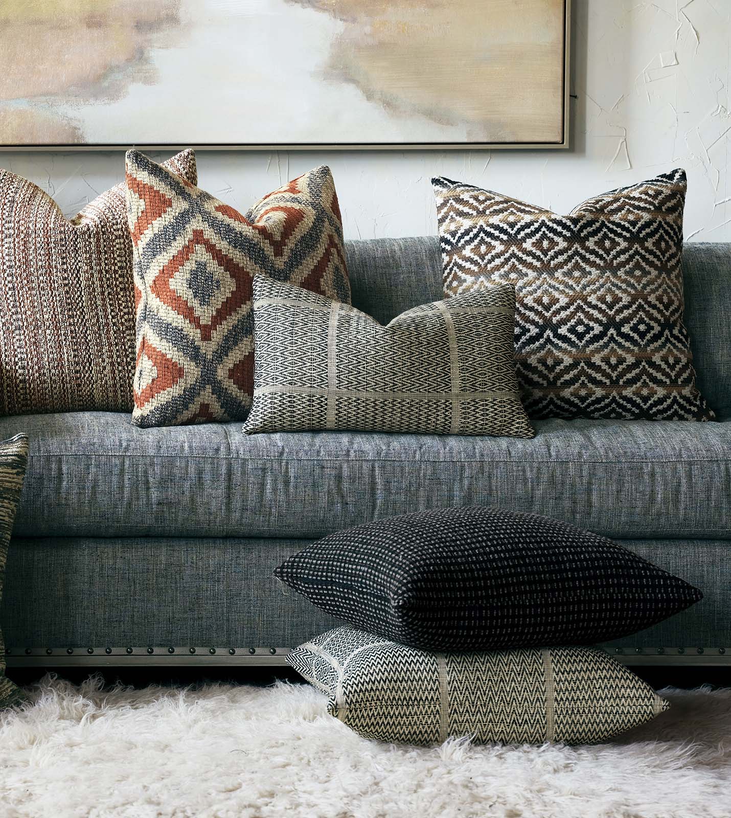 Teton Decorative Pillow In Black | Eastern Accents