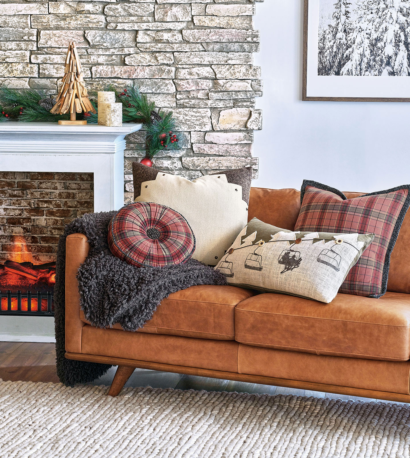 Lodge Ski Lift Decorative Pillow | Eastern Accents