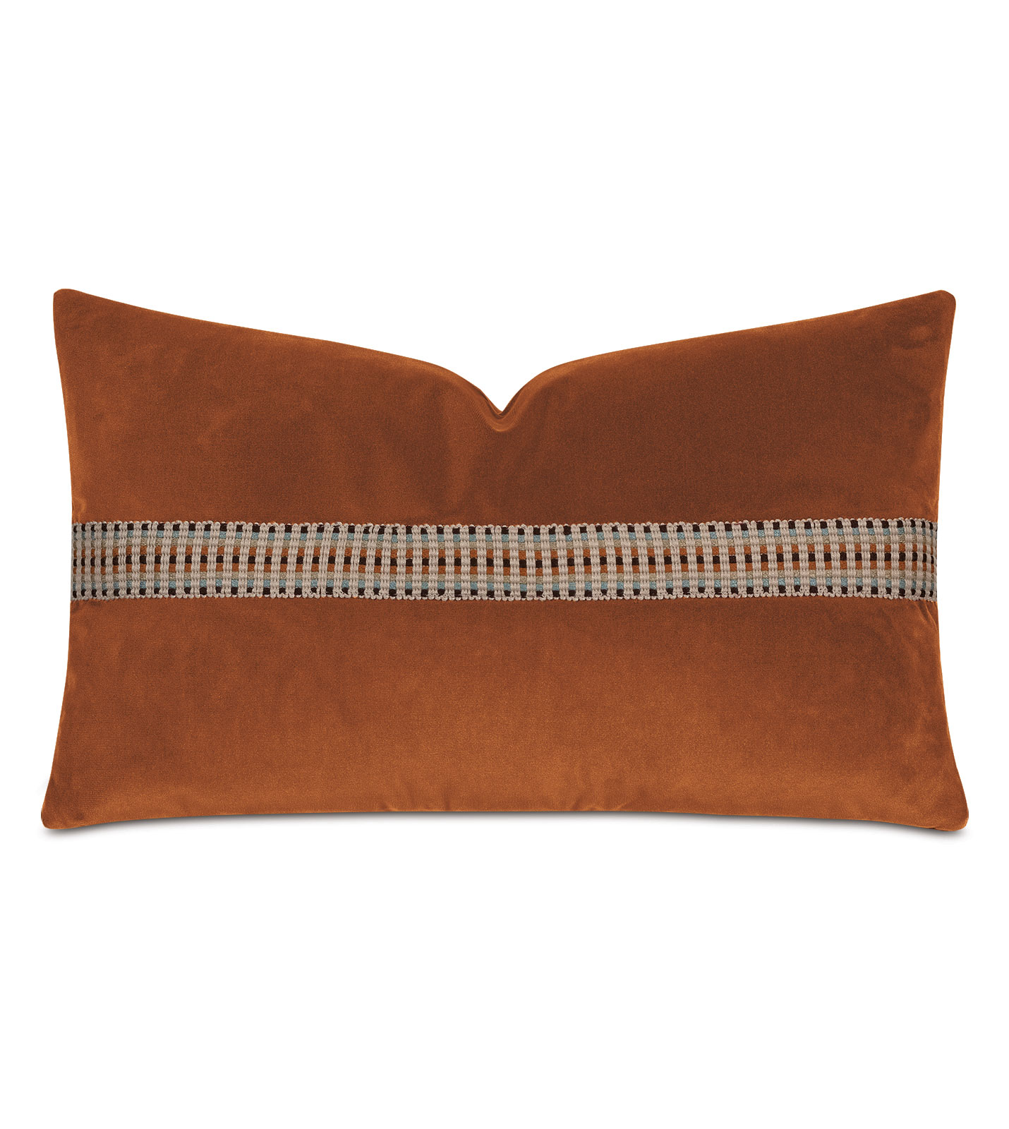 Uma Multicolored Border Decorative Pillow In Orange | Eastern Accents