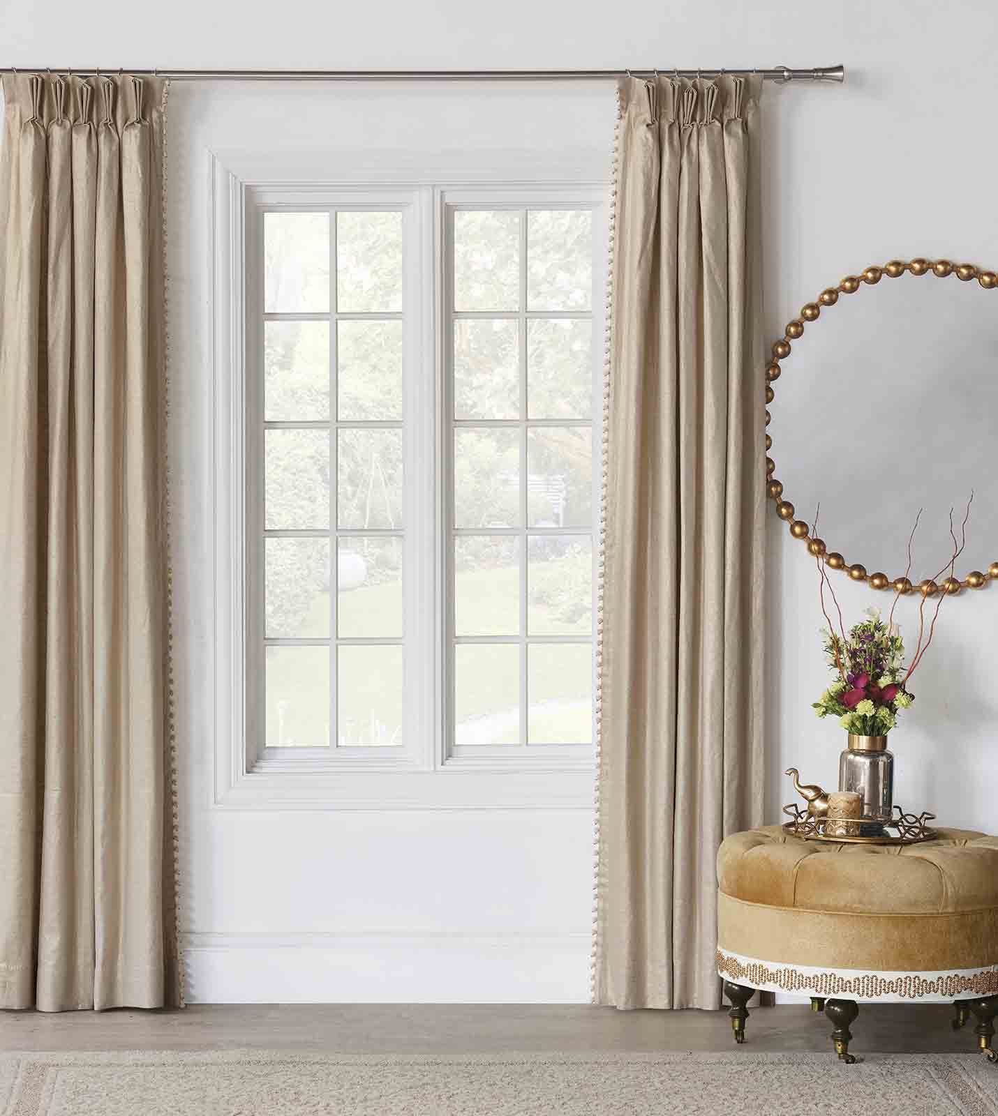 Marceau Ball Trim Curtain Panel | Eastern Accents