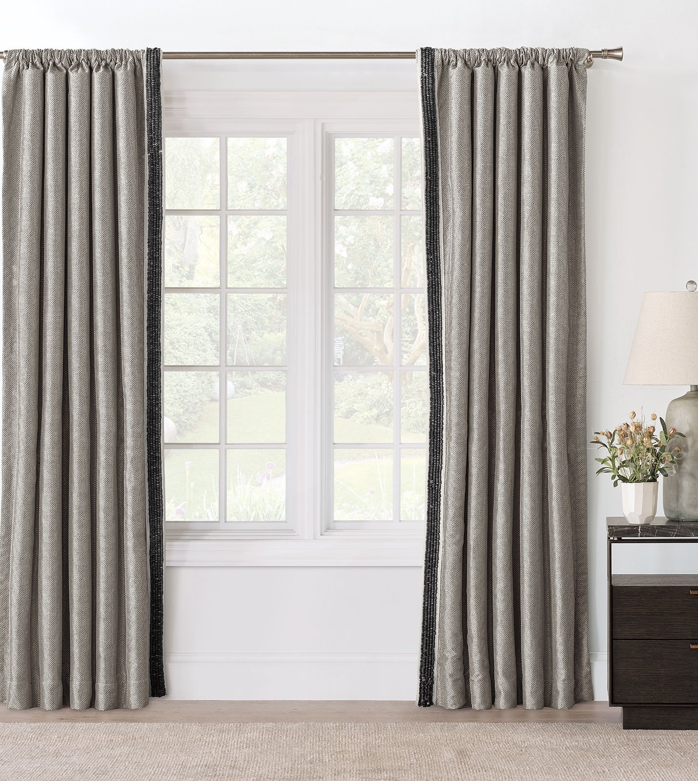 Taos Metallic Curtain Panel | Eastern Accents