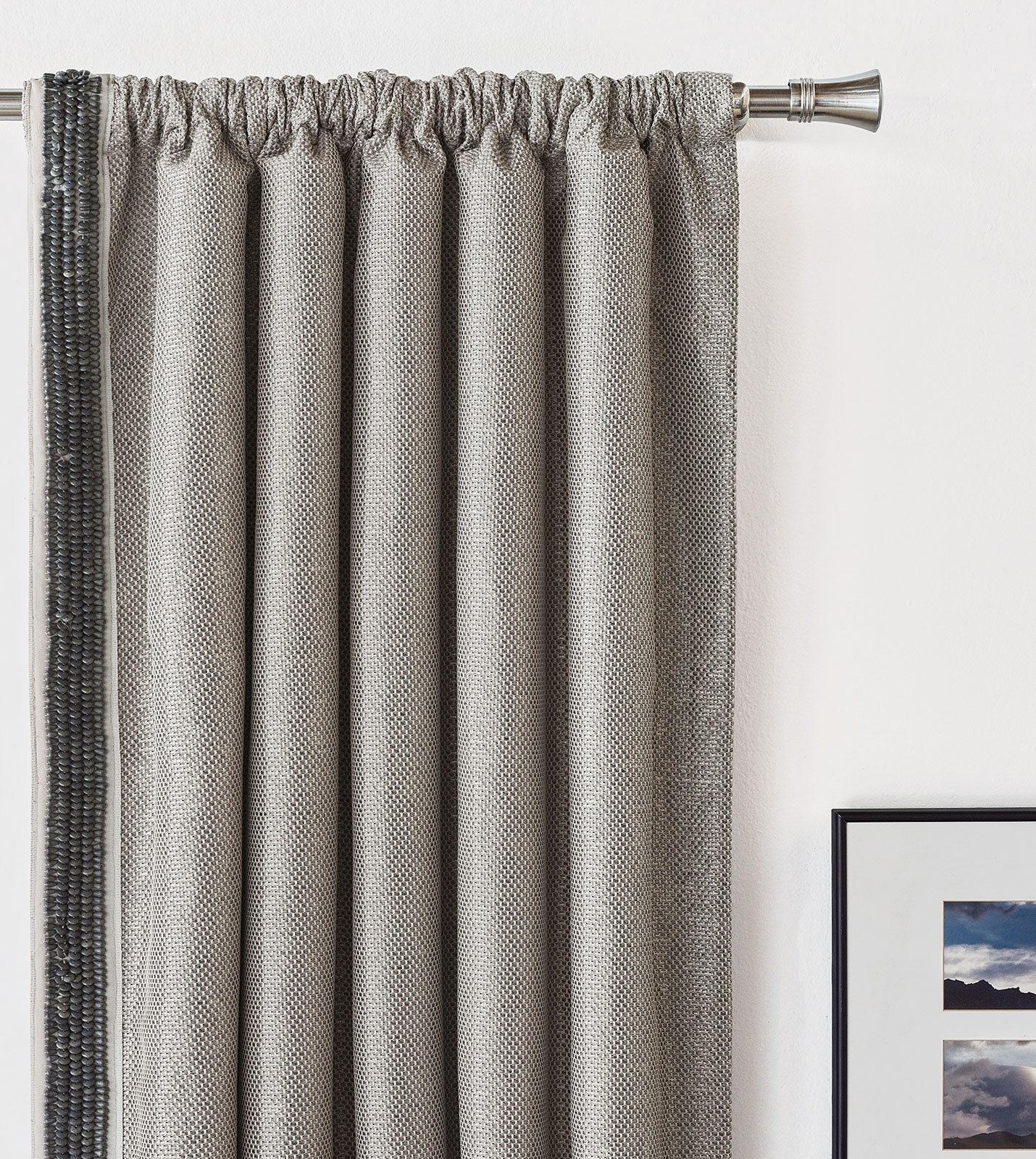 Taos Metallic Curtain Panel | Eastern Accents