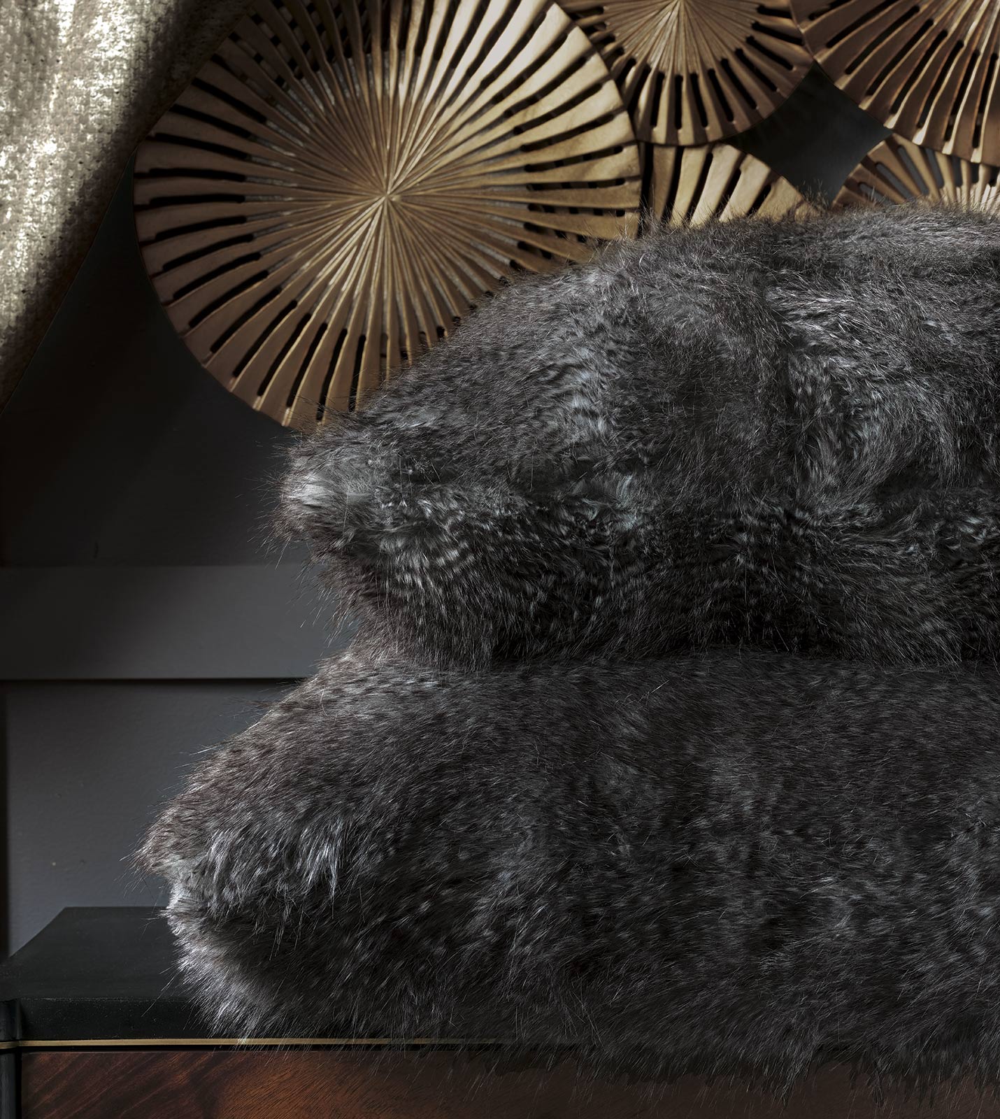 Indochine Faux Fur Euro Sham | Eastern Accents
