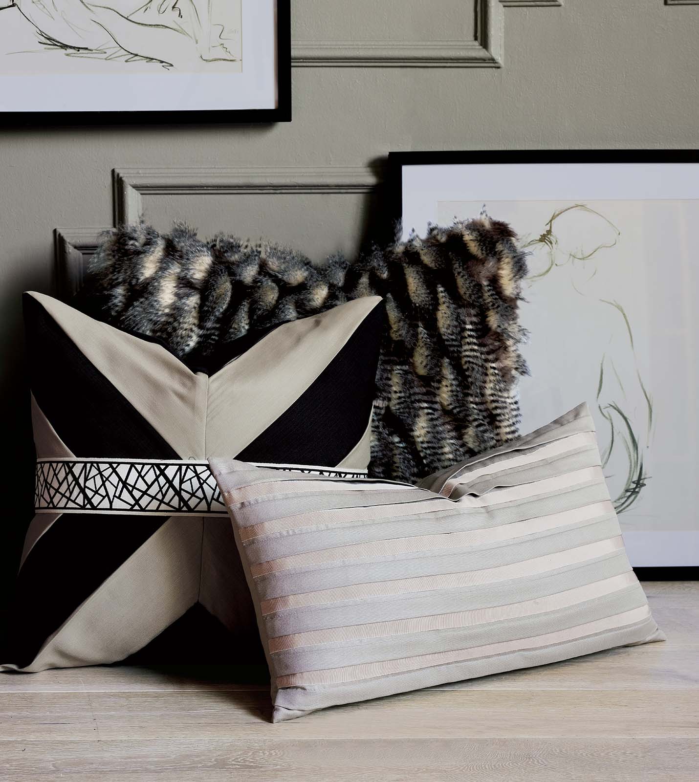 Maddox Mitered Pleat Decorative Pillow | Eastern Accents