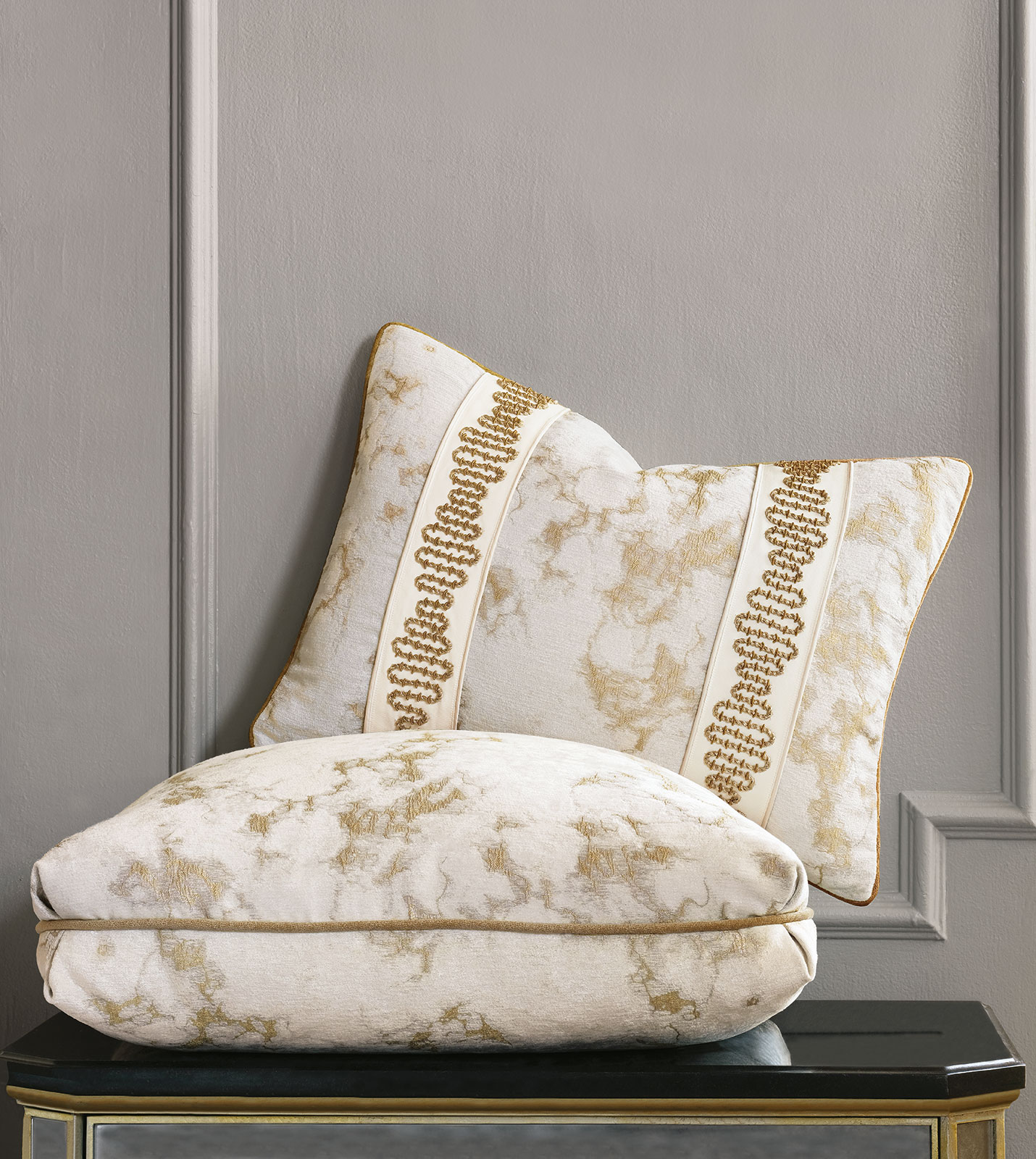 Marceau Metallic Marble Decorative Pillow | Eastern Accents