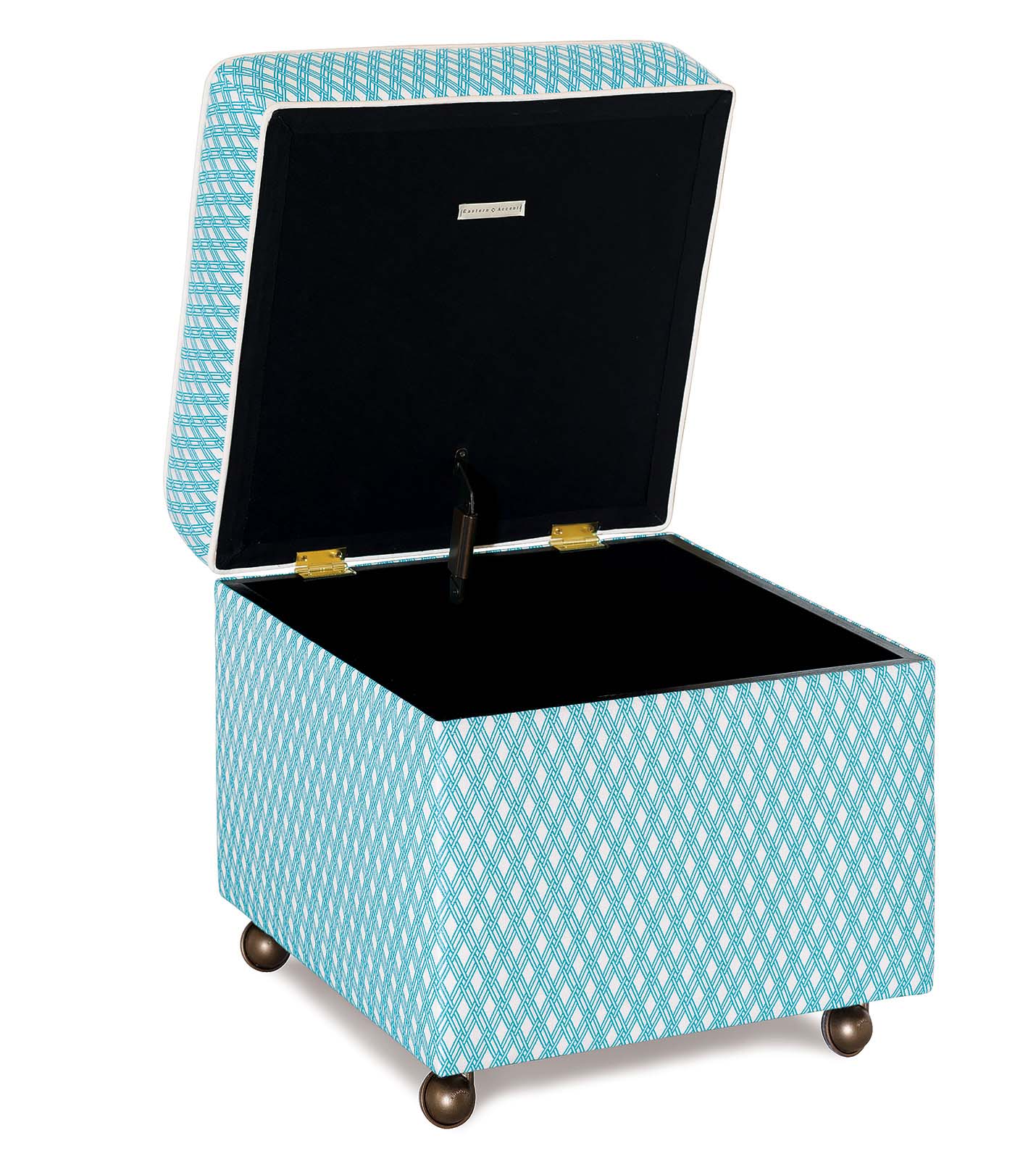 Senna Sky Storage Box Ottoman | Eastern Accents