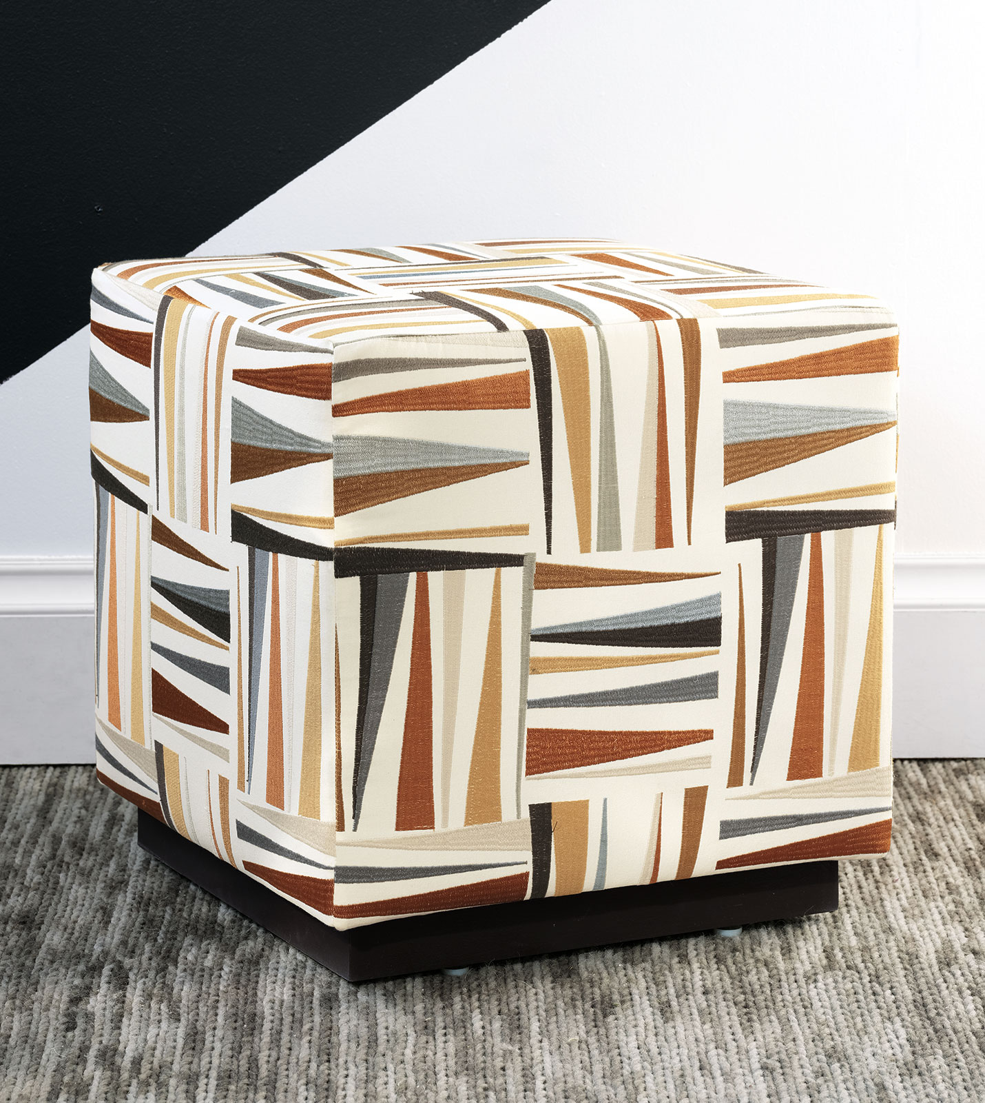 Medara Embroidered Ottoman | Eastern Accents