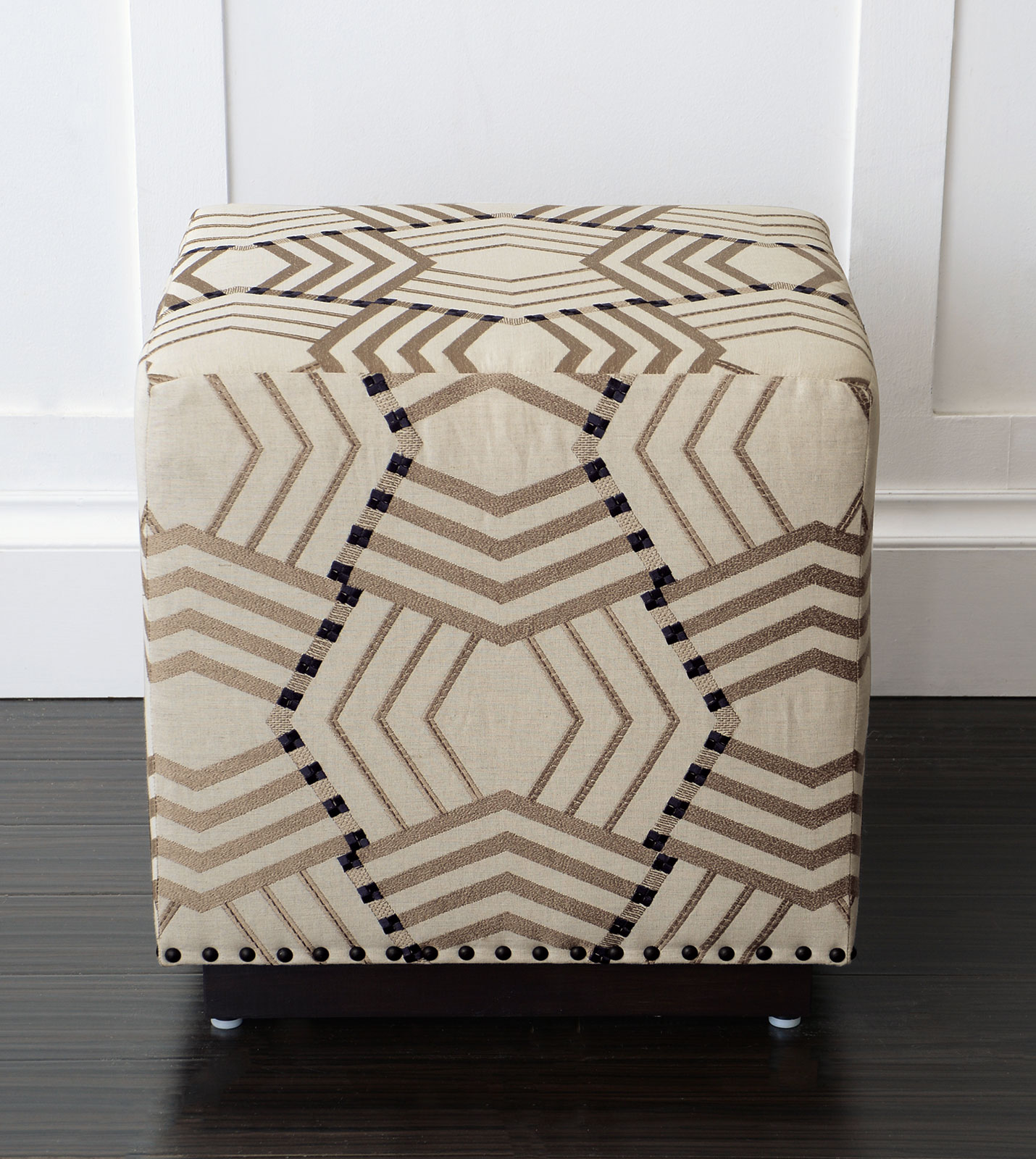 Kimahri Embroidered Ottoman | Eastern Accents