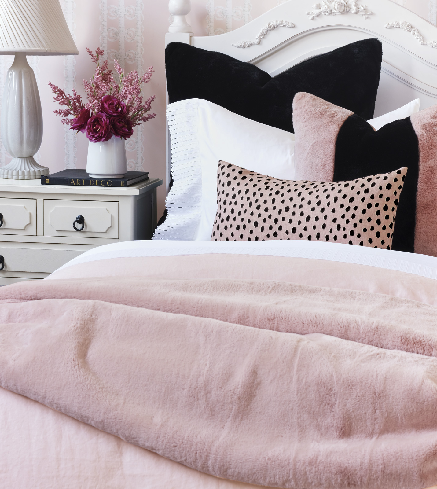 Roxanne Faux Fur Euro Sham | Eastern Accents