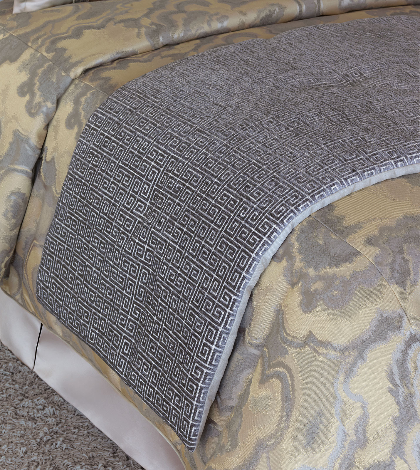 Amal Greek Key Bed Scarf | Eastern Accents