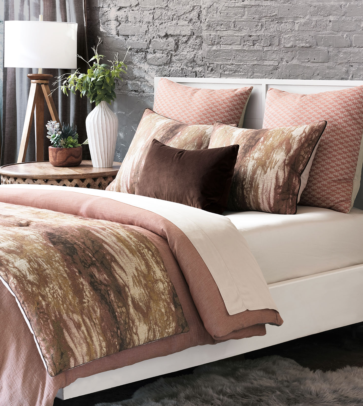 Fossil Marbled Bed Scarf | Eastern Accents