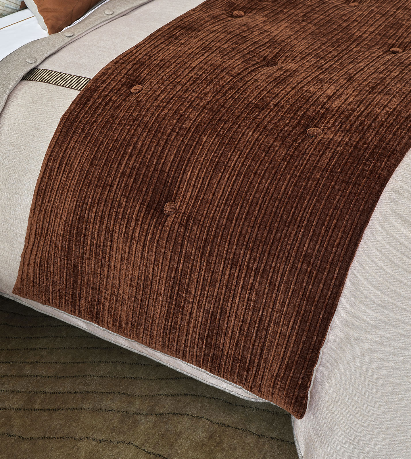 Rufus Chenille Bed Scarf | Eastern Accents