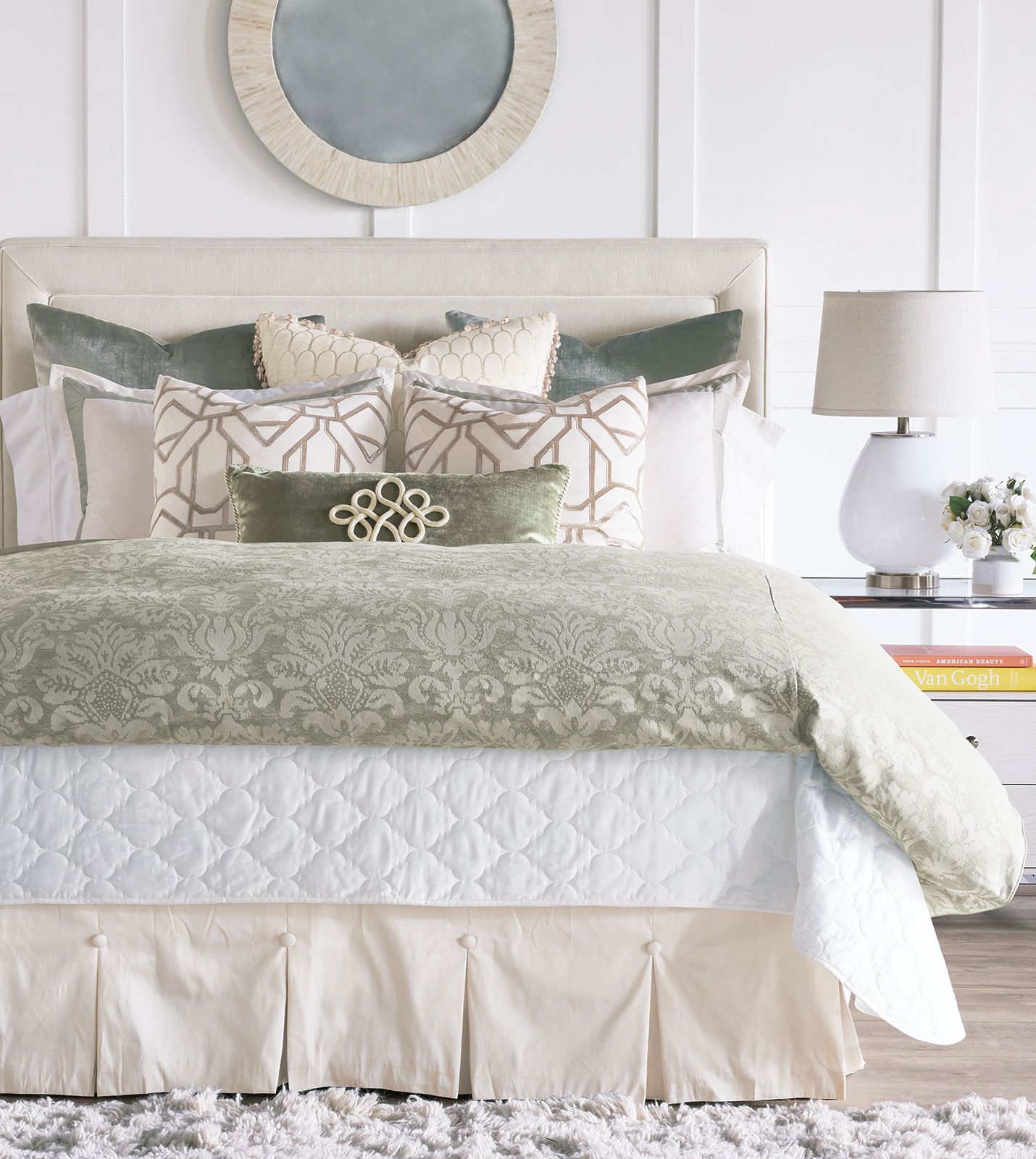 Edris Ivory Bed Skirt | Eastern Accents