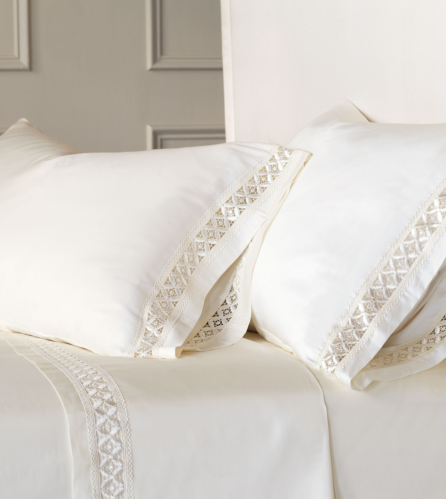Juliet Lace Sheet Set In Ivory/ivory | Eastern Accents
