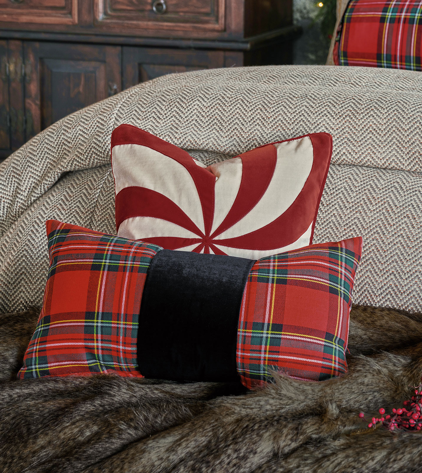 Tenenbaum Plaid Cuffed Decorative Pillow | Eastern Accents