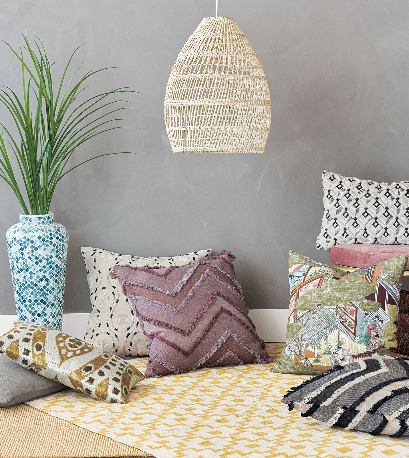 Kaisen Embroidered Decorative Pillow | Eastern Accents