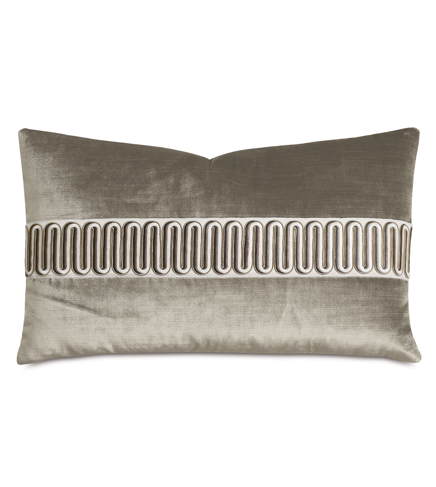 Velda Embroidered Border Decorative Pillow - 13x22 | Eastern Accents