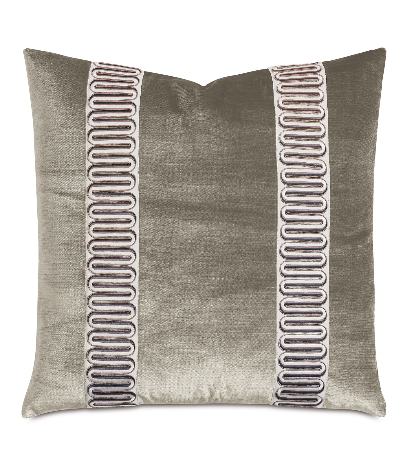 Velda Embroidered Border Decorative Pillow - 22x22 | Eastern Accents