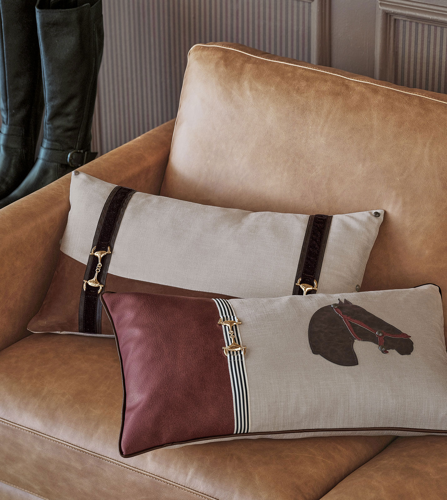 Equestrian Colorblock Decorative Pillow | Eastern Accents