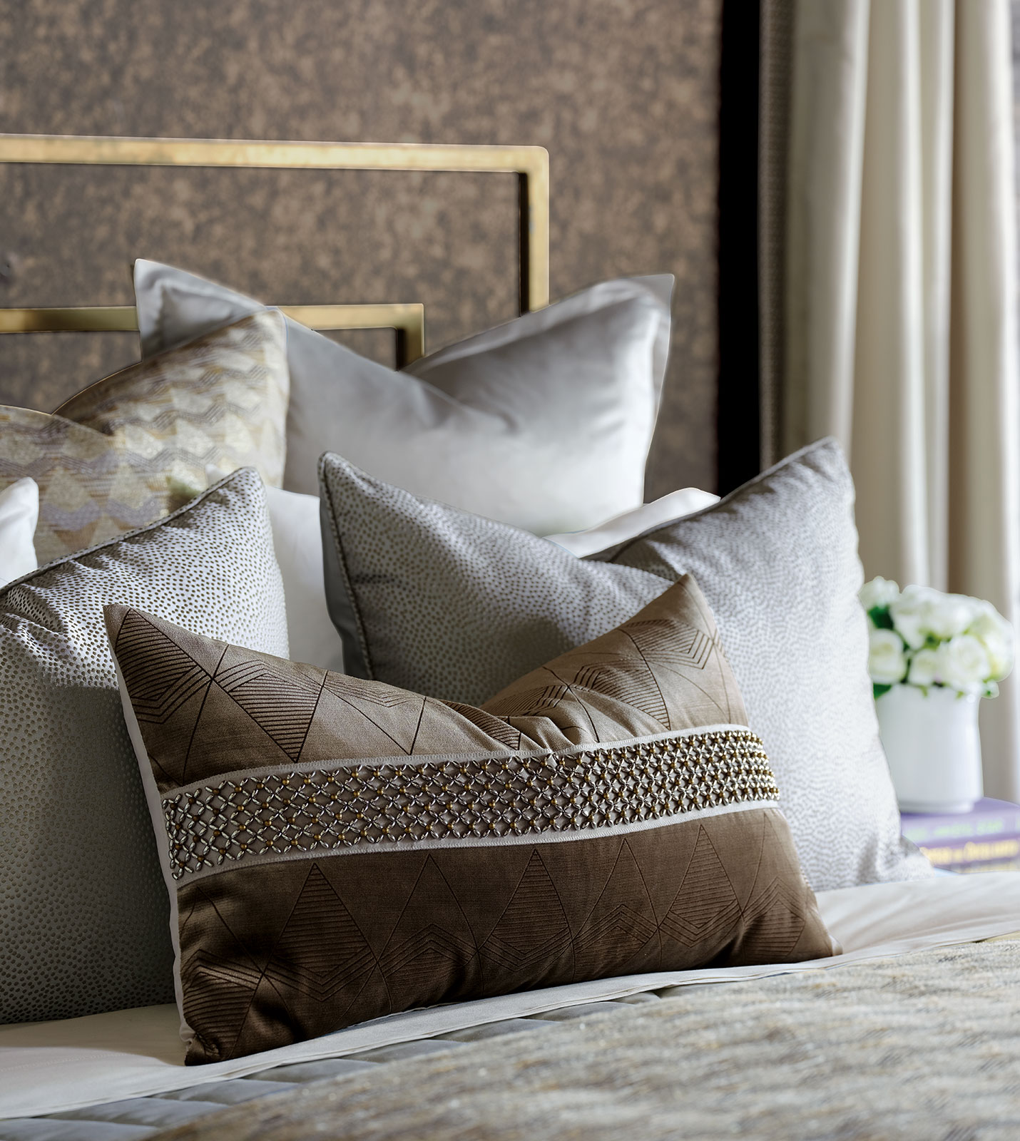 Silvio Embroidered Standard Sham | Eastern Accents