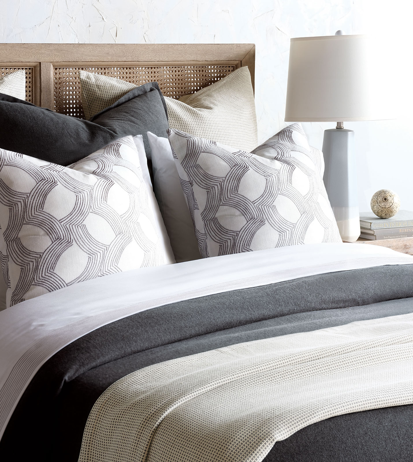 Xander Geometric Coverlet In Quarry | Eastern Accents