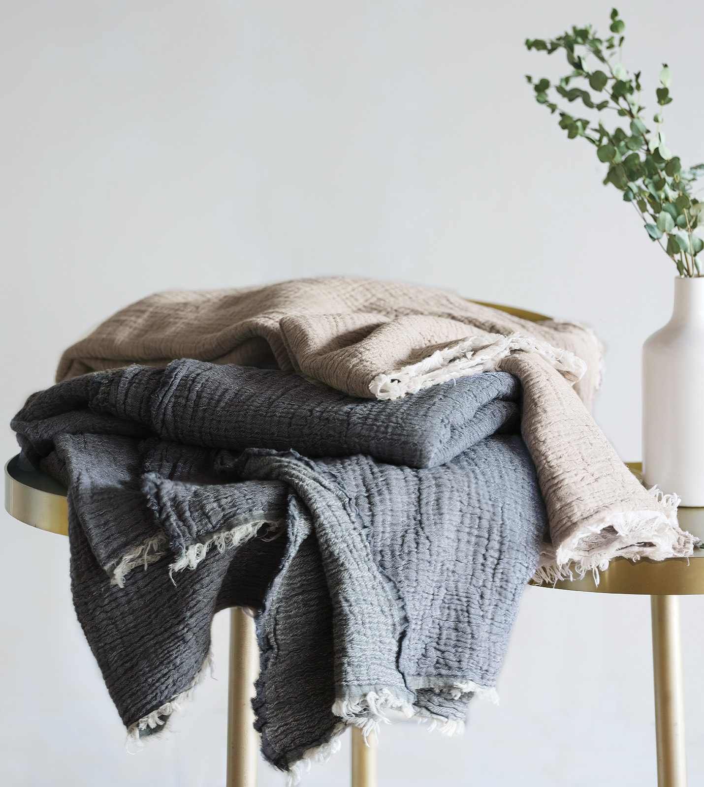 Delaveen Cotton Throw In Sand | Eastern Accents