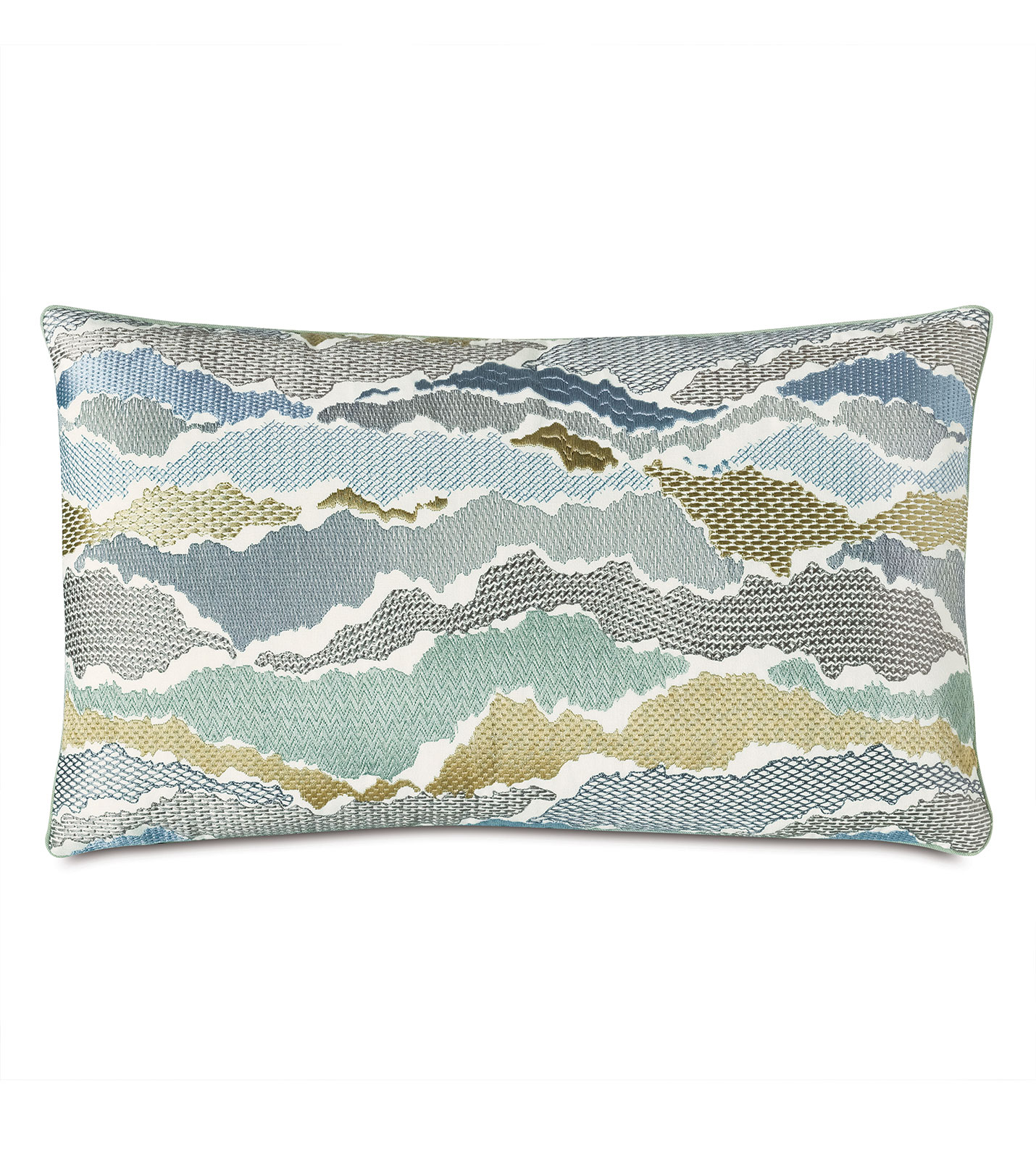 Zephyr Embroidered Decorative Pillow - 13x22 | Eastern Accents