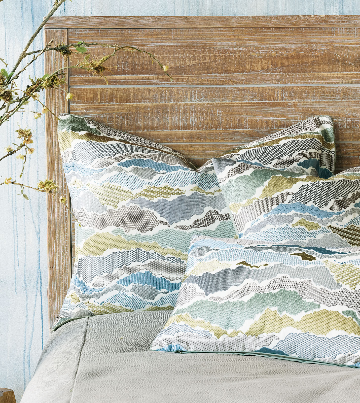 Zephyr Embroidered Decorative Pillow - 13x22 | Eastern Accents