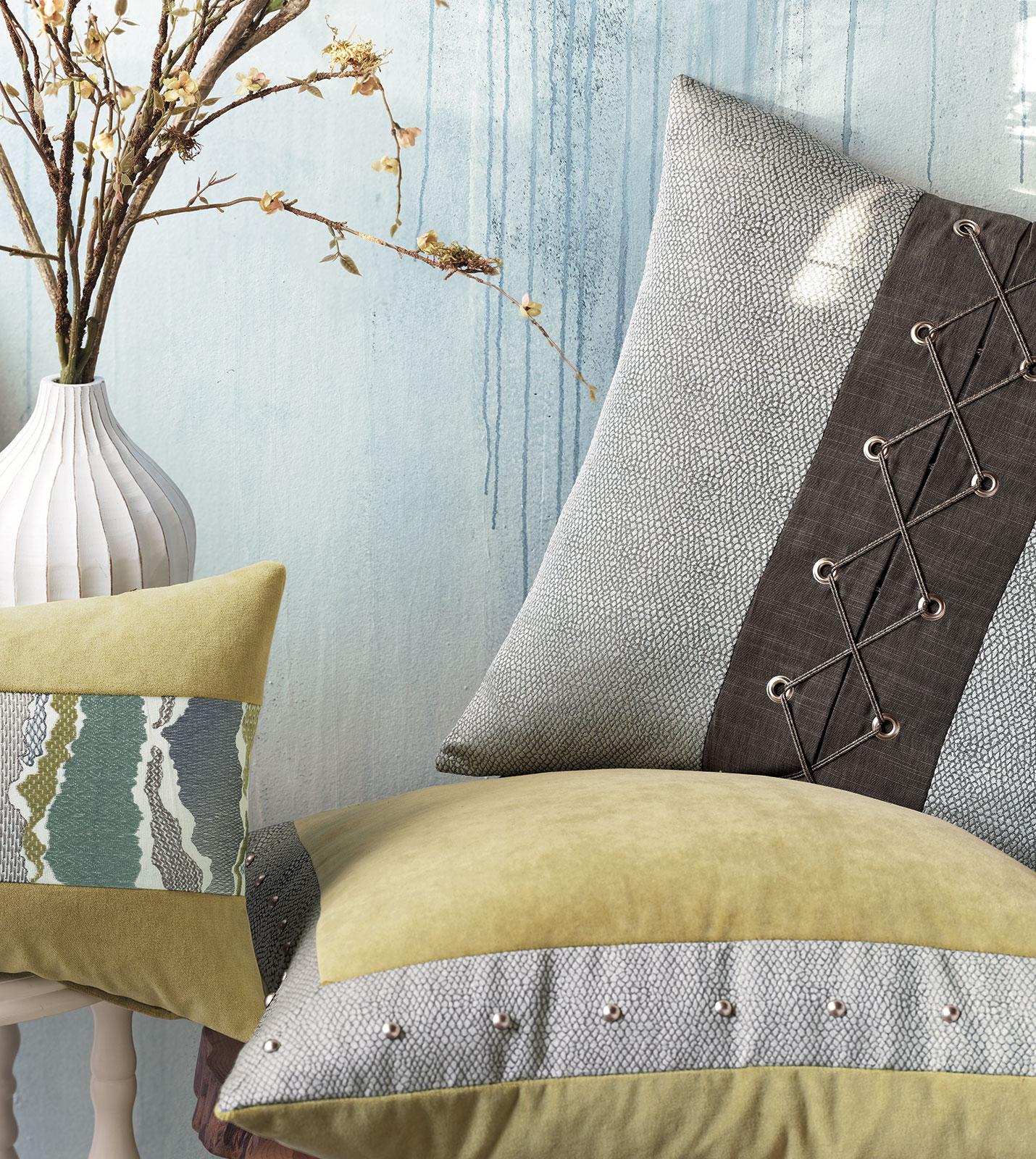 Zephyr Woven Trim Decorative Pillow | Eastern Accents