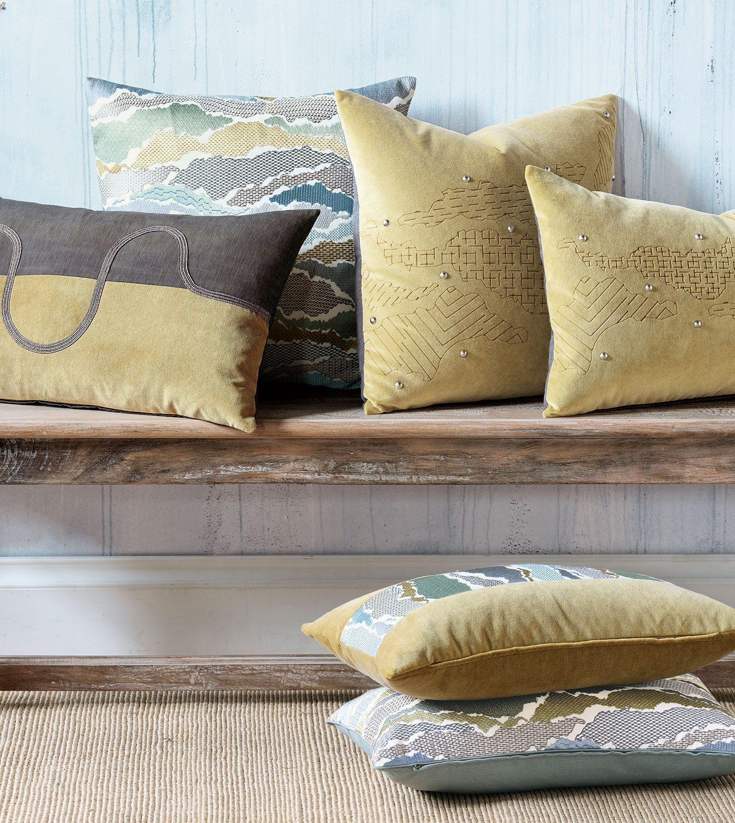 Zephyr Embroidered Decorative Pillow - 20x20 | Eastern Accents